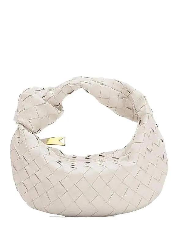 Bottega Veneta The Mini Jodie Knot Clutch Bag - Chalk
