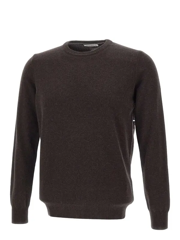 KANGRA Crew Neck Knitted Sweater - Dark Brown