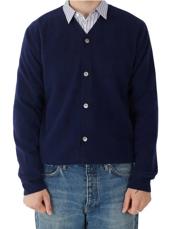 Comme Des Garçons V-neck Cardigan - Black
