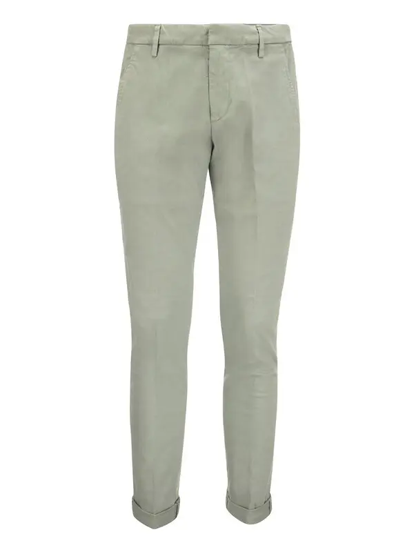 DONDUP Mid Rise Slim Fit Trousers - Light Grey