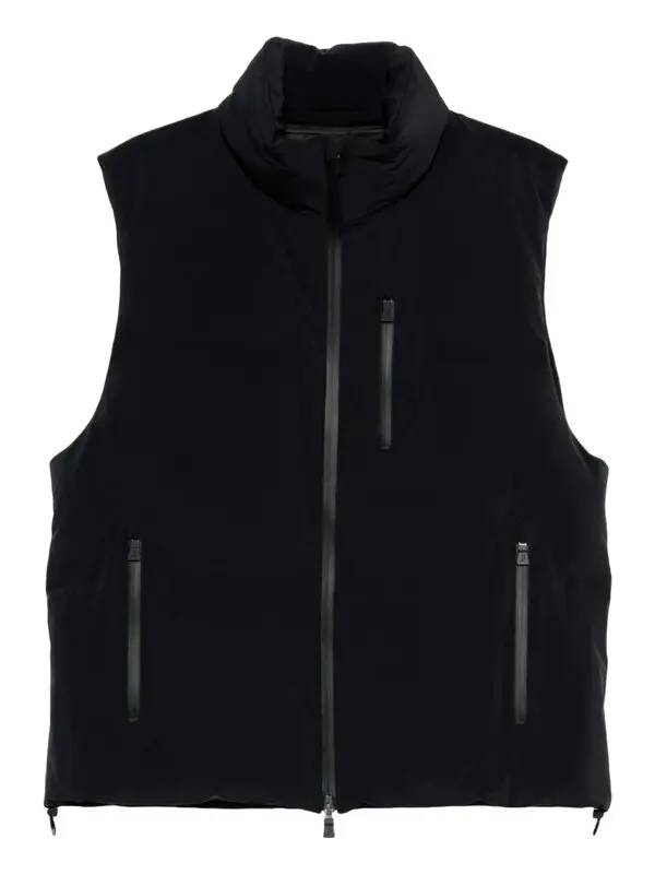 Herno High Collar Zip Vest - Black