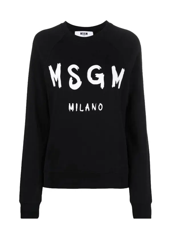 MSGM Logo Detail Sweatshirt - Black