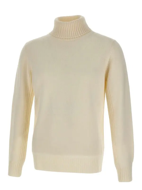KANGRA Ribbed Turtleneck Sweater - Cream