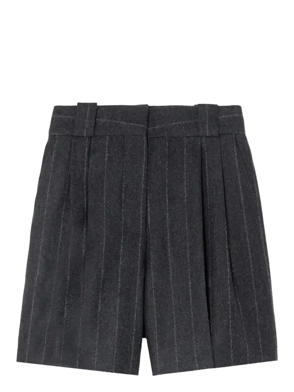 BLAZÉ MILANO Belt Loop Pin-striped Shorts - Grey