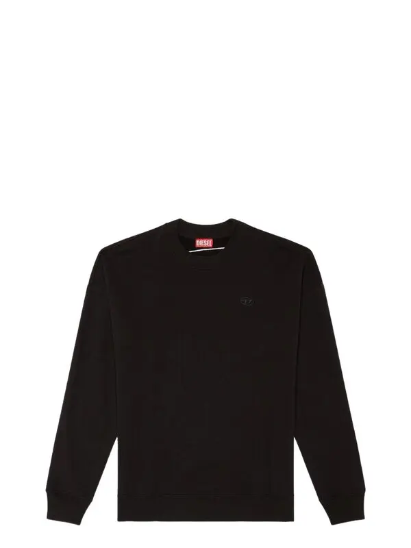 DIESEL® S-rob-megoval-d Logo Embroidered Sweatshirt - Black