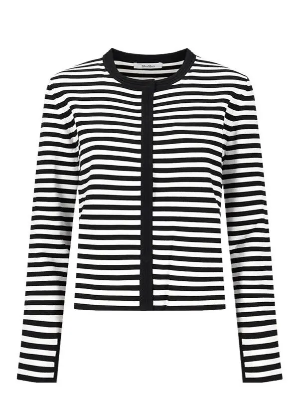 Max Mara Striped Cardigan With Concealed Fastening - No