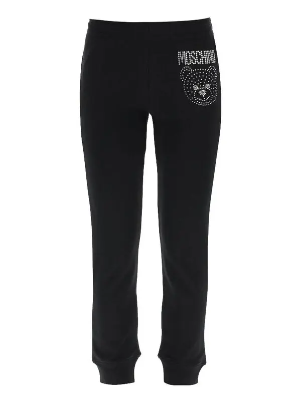 Moschino Embellished Teddy Bear Track Pants - Black