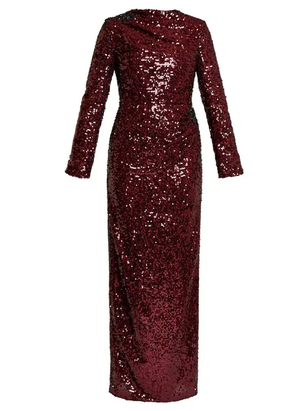 Erdem Draped Sequin Gown - Brown