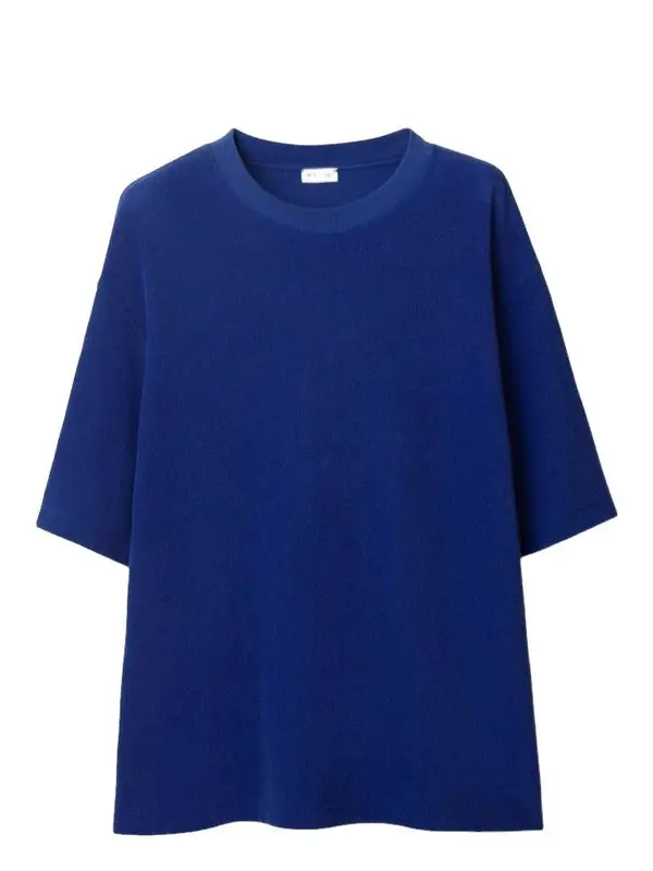 Burberry Ekd-motif Crewneck Towelling T-shirt - Blue