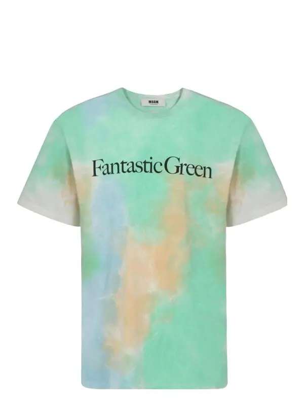 MSGM Tie-dyed Crewneck T-shirt - Green