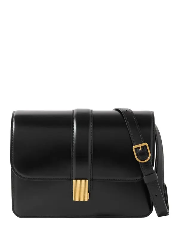 Khaite Blake Flap Shoulder Bag - Black