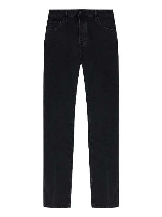 Dsquared2 Logo Patch Straight-leg Jeans - Black