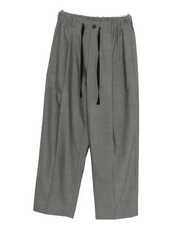 Studio Nicholson Wide-leg Trousers With Drawstring Detail - Gray