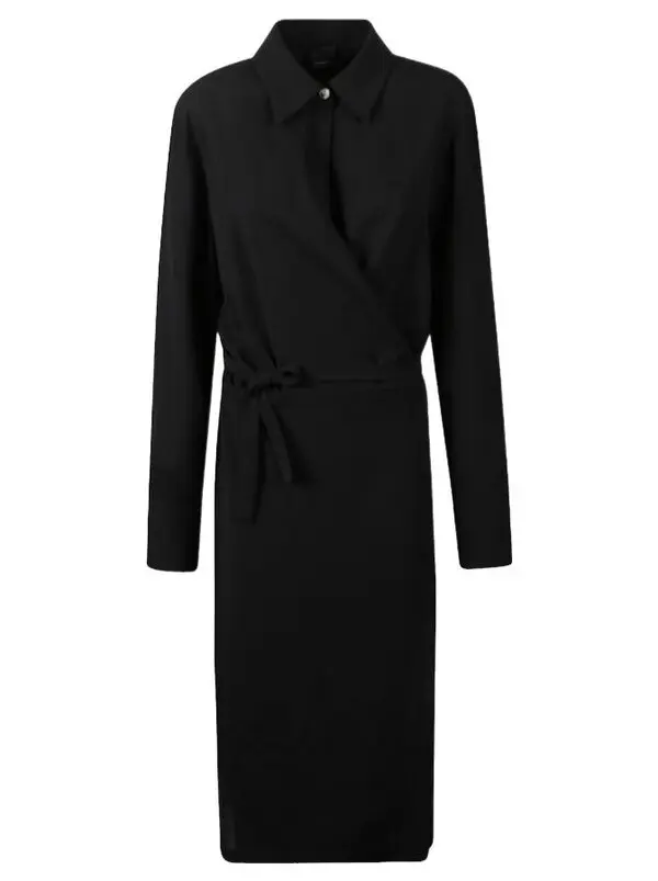 Pinko Tie-waist Shirt Midi Dress - Black