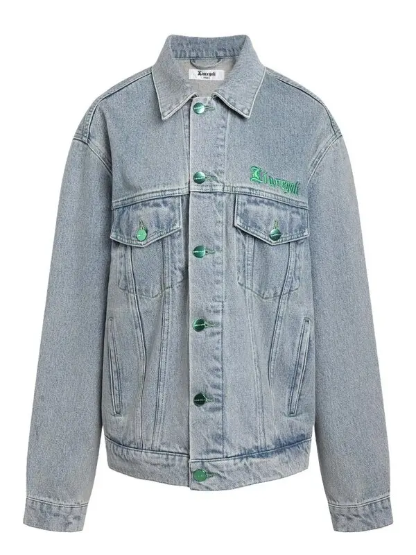 LIUREGALI Logo Denim Jacket - Gray