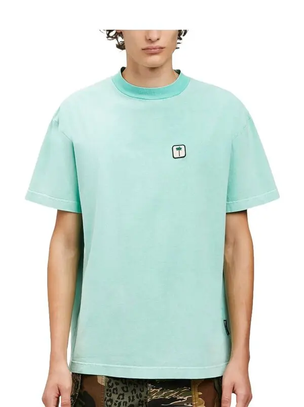 Palm Angels Palm Tree-logo Cotton T-shirt - Blue