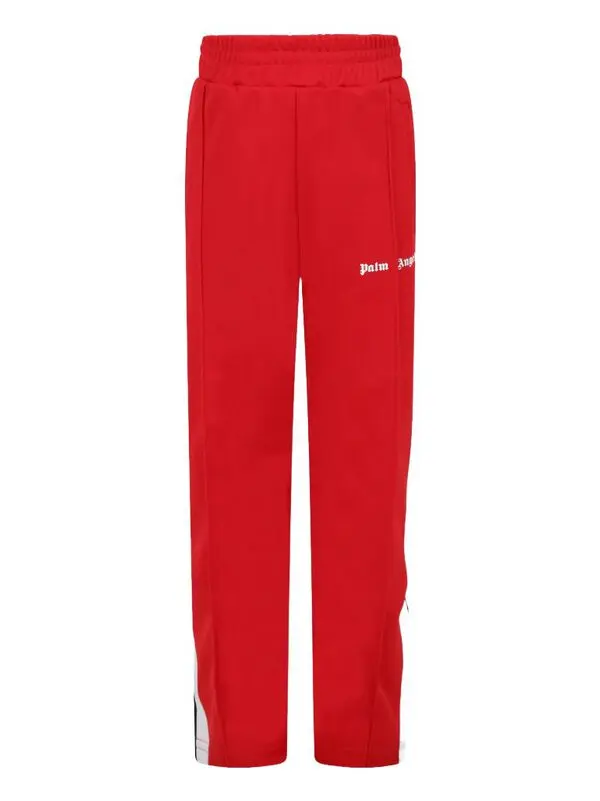 Palm Angels Logo Print Cotton Track Pants - Red
