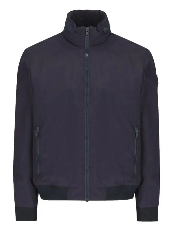 FAY High-neck Zip-front Bomber Jacket - Black
