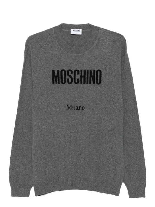 Moschino Print Crew Neck Sweater - Black