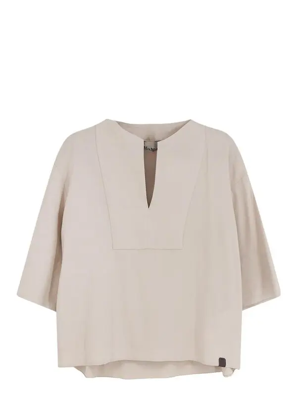 Max Mara Sospiro V-neck Top With Three-quarter Sleeves - No