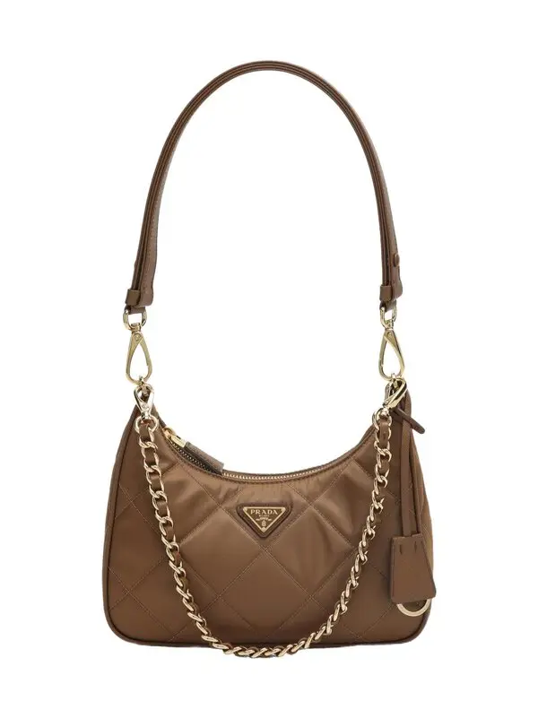 Prada Re-edition Quilted Zipped Shoulder Bag - Brown