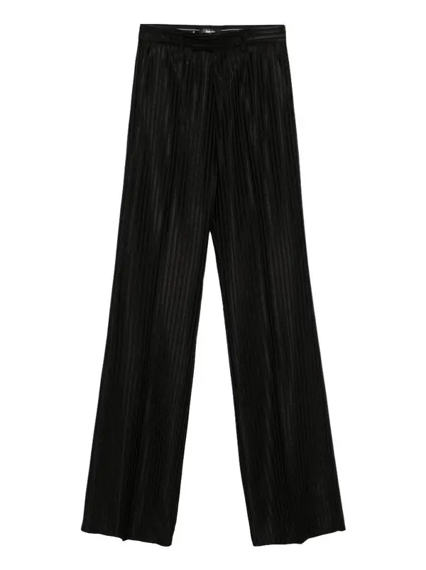 Amiri Striped Creased Flare Trousers - Black