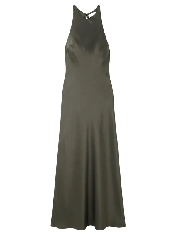 BLAZÉ MILANO Skyros Satin Midi Dress - Green