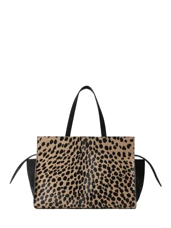 Khaite Crosby Print Calf Hair Tote - Leopard
