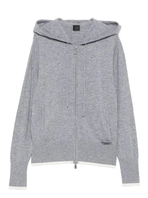 Pinko Hooded Zip-up Cardigan - Gray
