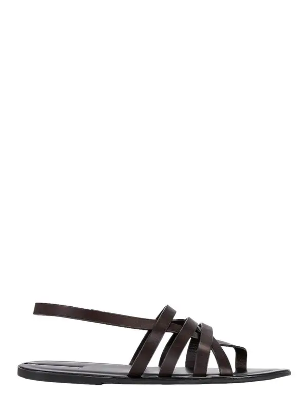 THE ROW Leather Slingback Sandals - Black