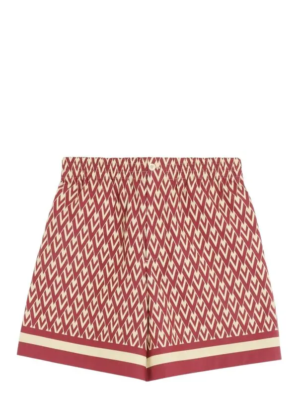 Valentino Garavani All-over Geometric Print Shorts - Red/cream