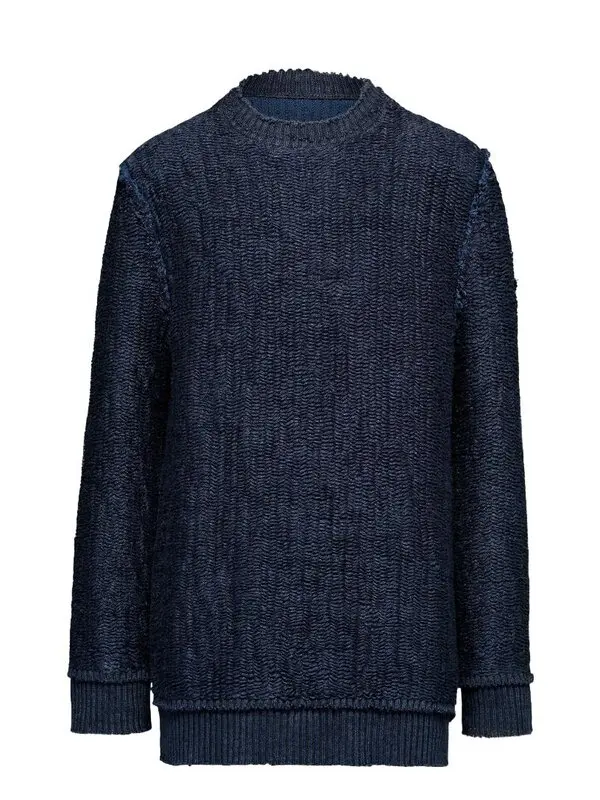 MAISON MARGIELA Raw Woven Knit Sweatshirt - Black