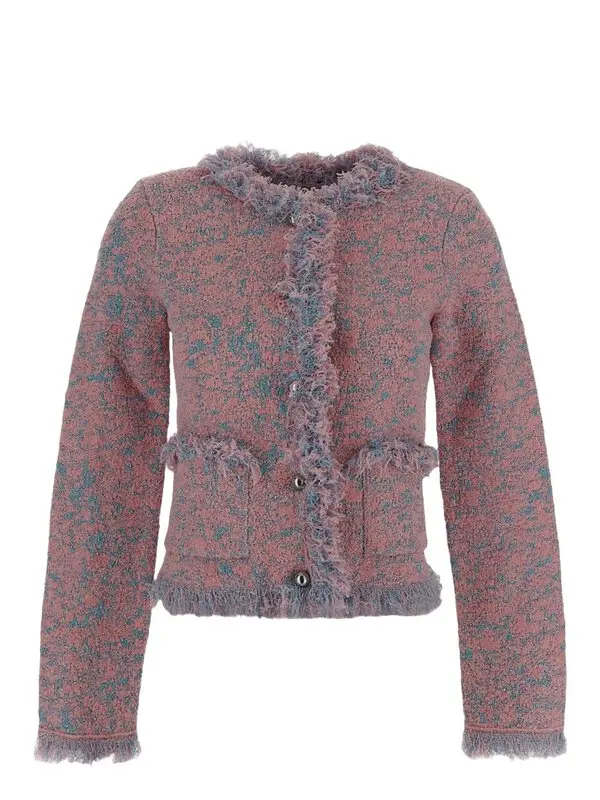 Rabanne Fringed Trim Cardigan - Gray