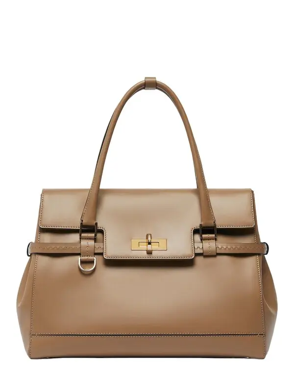 Max Mara Natural Leather Handbag - Mud Color