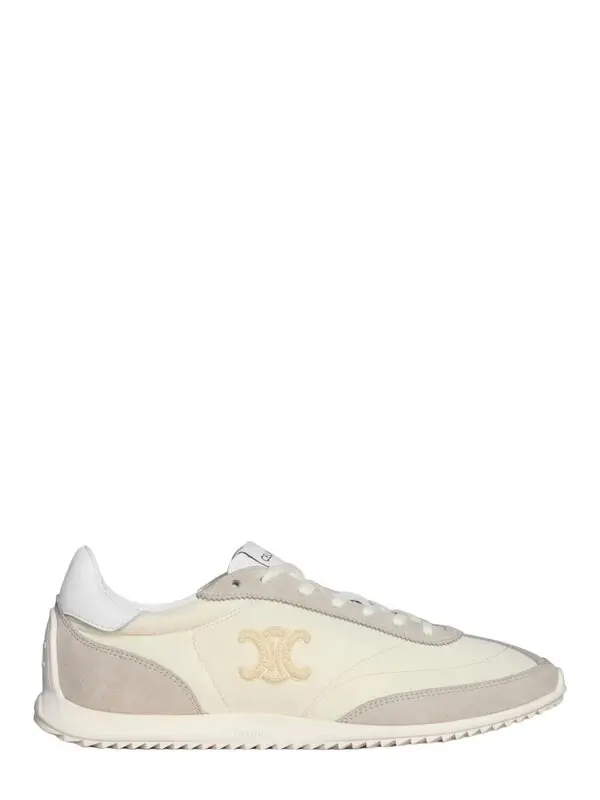 Celine Racer Sneakers In Nylon, Suede Calfskin, And Calfskin - White