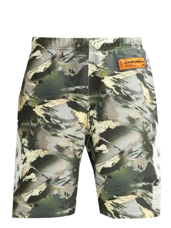 Heron Preston Camouflage Logo Patch Shorts - Black