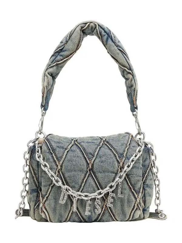 DIESEL® Charm D Quilted Shoulder Bag - Gray