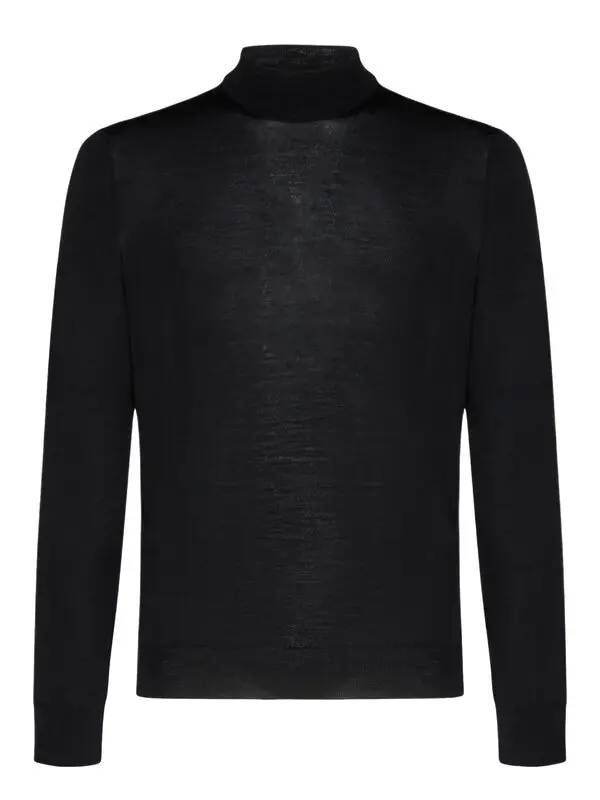 DRUMOHR Mock-neck Merino Wool Jumper - Black