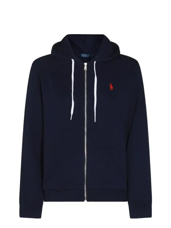 Polo Ralph Lauren Logo Embroidered Drawstring Hoodie - Navy