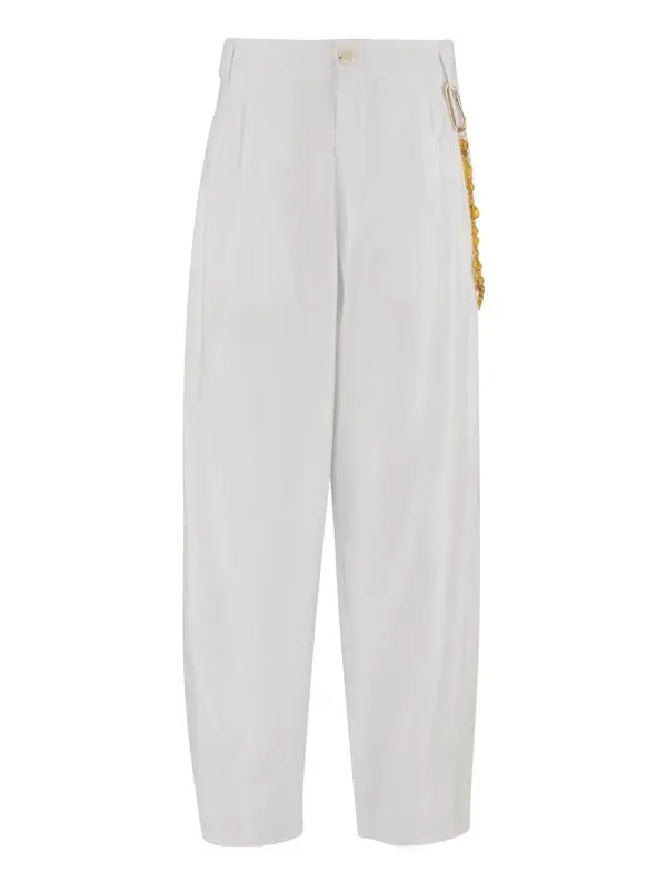 DARKPARK High-waist Wide-leg Pants With Embellished Detail - White