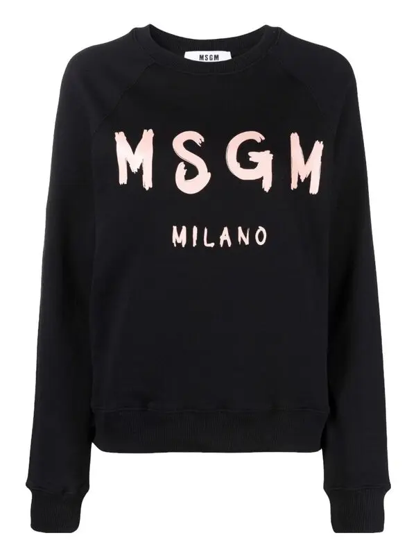 MSGM Crew Neck Logo Pullover - Black