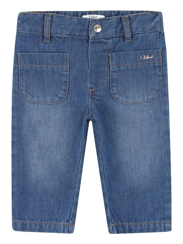 Chloé Logo Appliqu Jeans - Blue