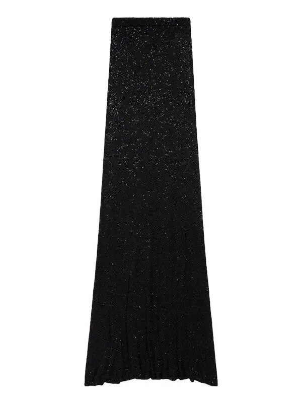 Balenciaga Sequin Embellished Maxi Skirt - Black