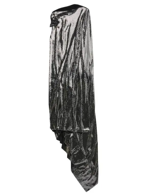 Balenciaga Metallic Asymmetric Gown - Black
