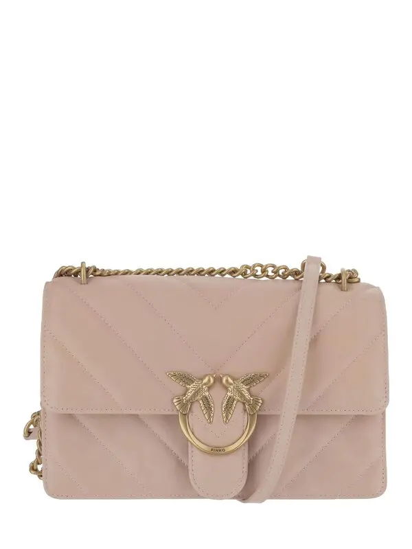 Pinko Love One Classic Crossbody Bag - Nude
