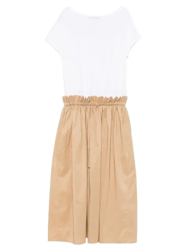 Fabiana Filippi Technical Poplin Boatneck Dress - White