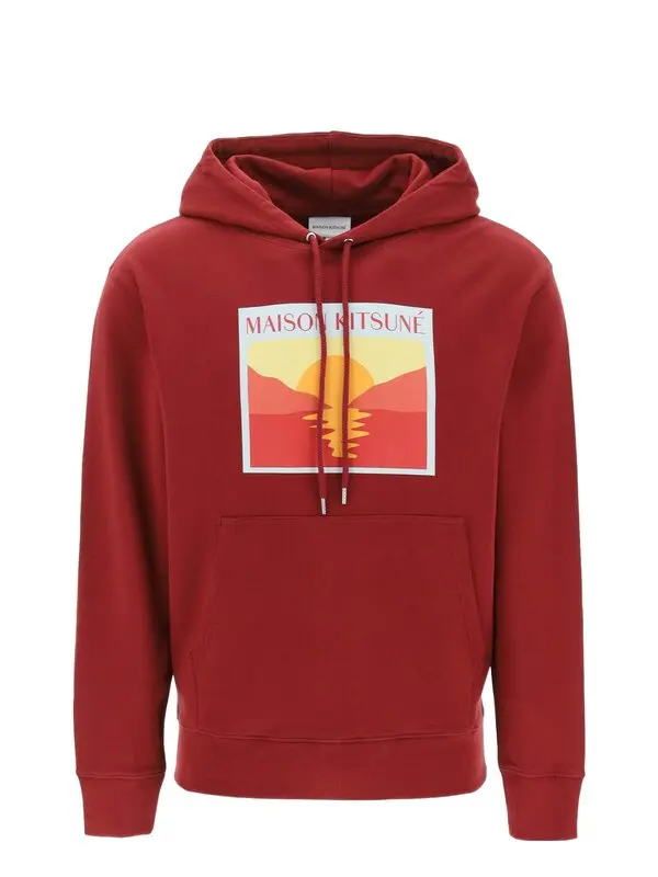 Maison Kitsuné Sunset Postcard Hoodie - Red