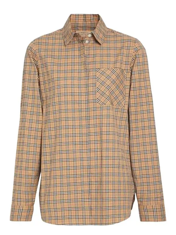 Burberry Classic Check Cotton Shirt - Nude