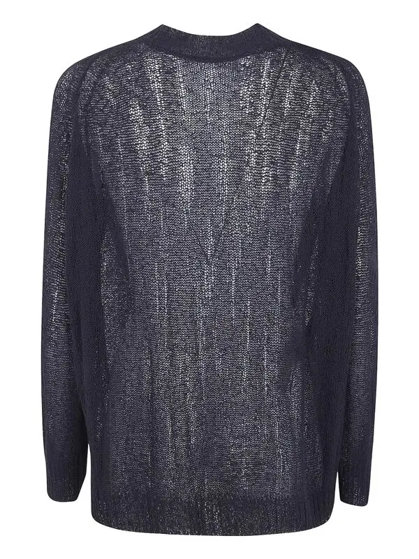 ANN DEMEULEMEESTER Ribbed Hem V-neck Sweater - Black
