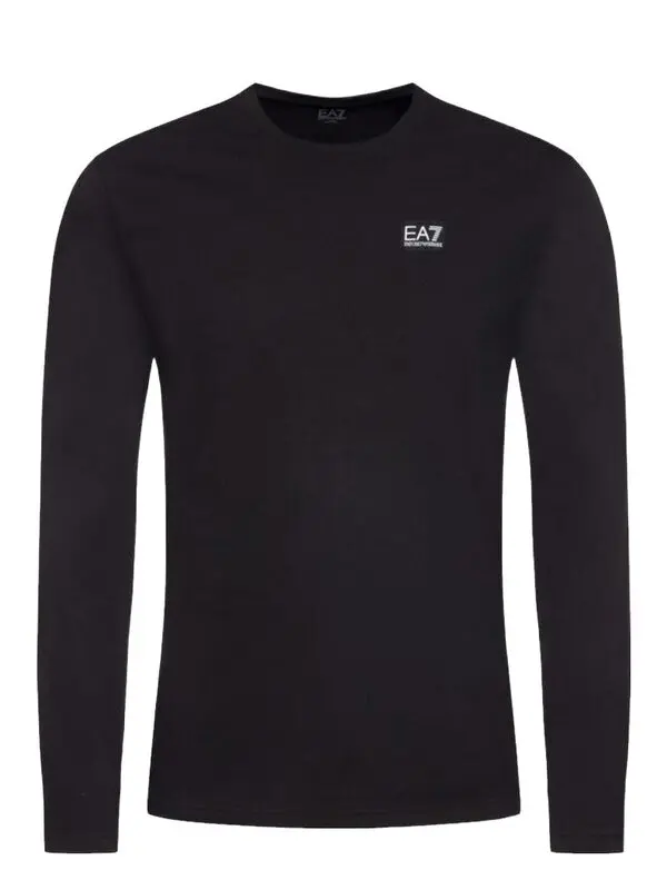 EA7 Logo Details Long-sleeved T-shirt - Black